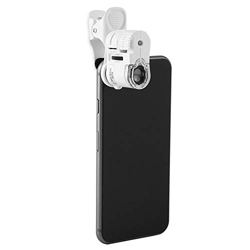 Portable Magnifying Glass Cell Phone Clip On Microscope, Mini Mobile Phone Microscope, Adjustable Focusing for Currency Detecting