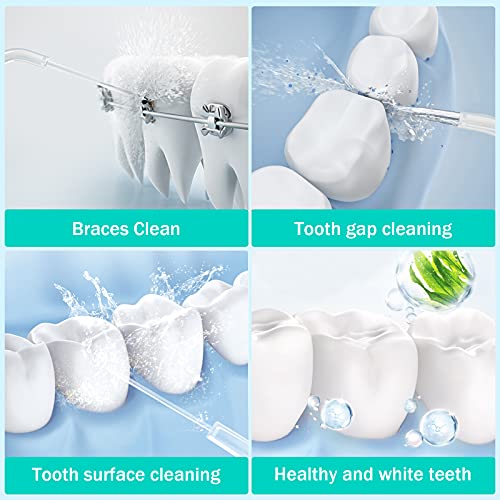 Matekxy Foldable Water Flosser, Cordless Rechargeable Oral Irrigator, IPX7 Waterproof 4 Modes Water Teeth Cleaner for Braces, Bridges Care, Home Travel Pink