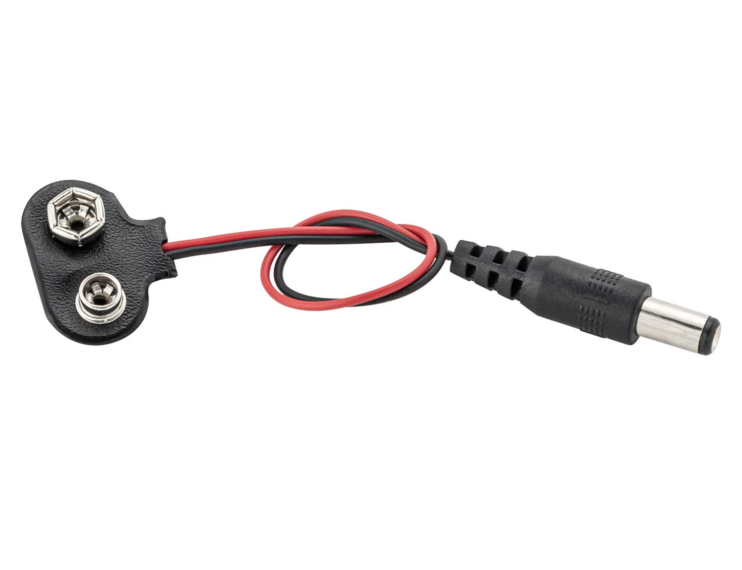 9v Battery Clip with DC 5.5mm x2.1mm Plug, 10 PCS 9v Battery Adapter for Arduino T Type