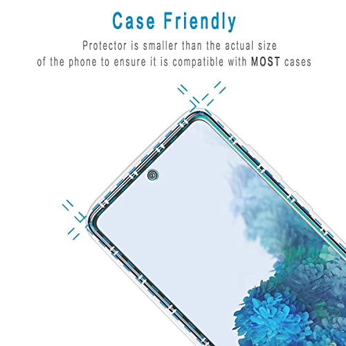 HPTech (2 Pack) Designed for Samsung Galaxy S20 FE, Galaxy S20 FE 5G, Galaxy S20 FE 5G UW Tempered Glass Screen Protector, 9H Hardness, Support Fingerprint Reader, Case Friendly