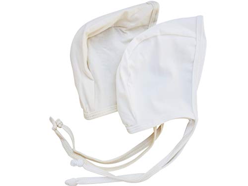 Mali Wear Newborn Baby Cotton Hospital Hat Bonnet Infant Soft Stretchy White Cotton Knit Hat Unisex Natural Baby (2pk White + Ivory, Newborn)