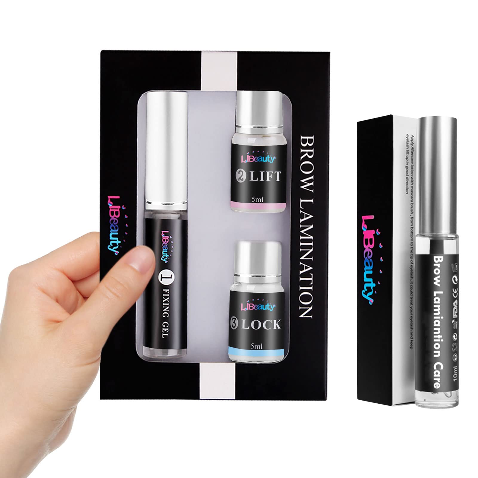Libeauty Mini Eyebrow Lamination Kit,Long-lasting Fuller Brow Volume,Apply to DIY Eyebrow Perming at Home or Professional Salon with Eyebrows Raincoat Care Solution