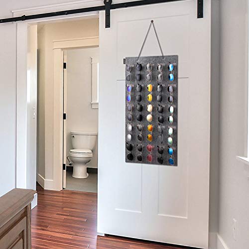 AFUOWER Sunglasses Organizer Storage Hanging Wall for Men Women Sunglasses Holder 25 Slots, Eyewear Display Wall Mounted (Gray)