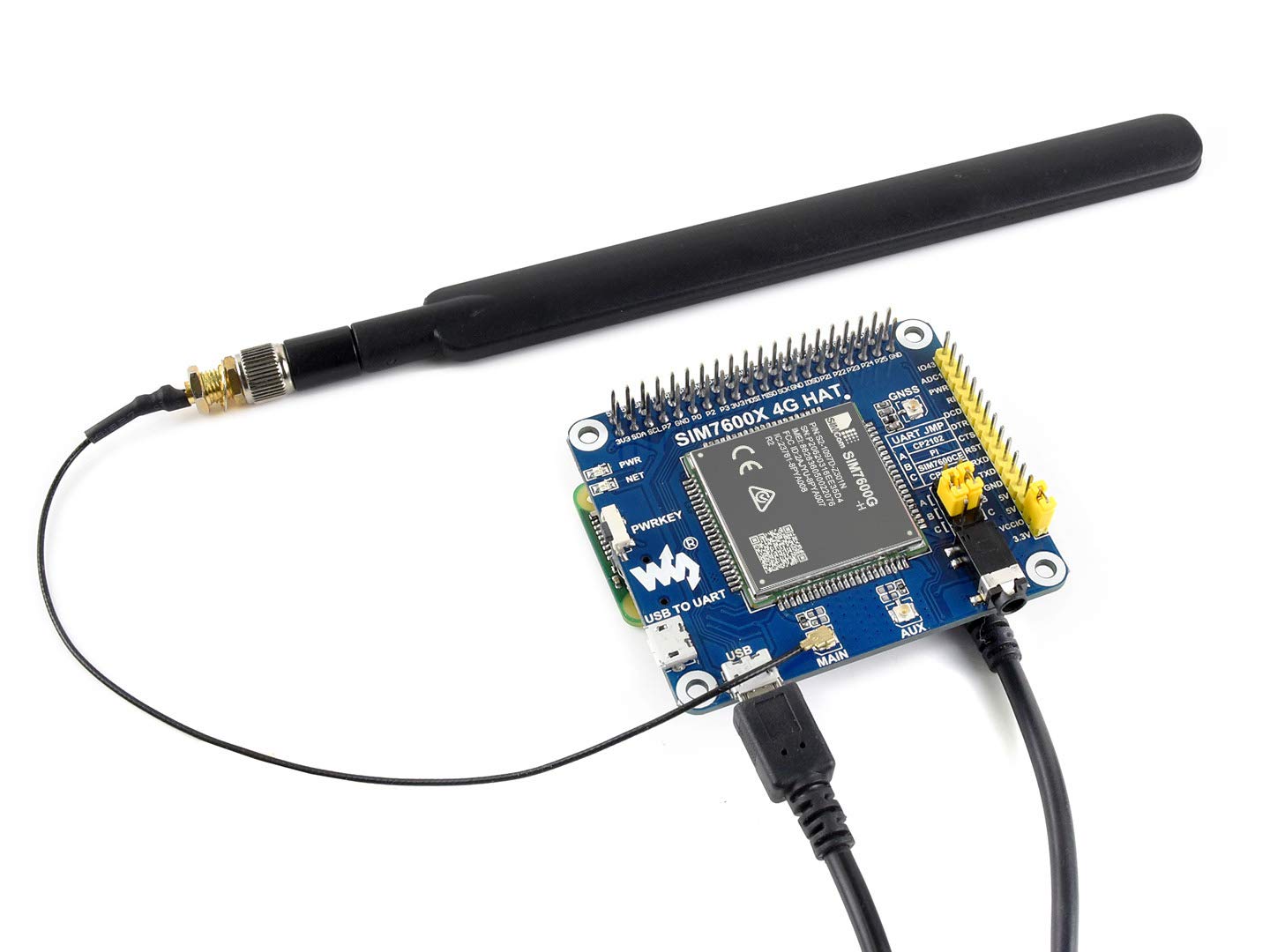 TOP1 SIM7600G-H 4G HAT for Raspberry Pi, LTE Cat-4 4G/3G/2G Communication GNSS Positioning Global Band. Supports Raspberry Pi Series Boards and Jetson Nano