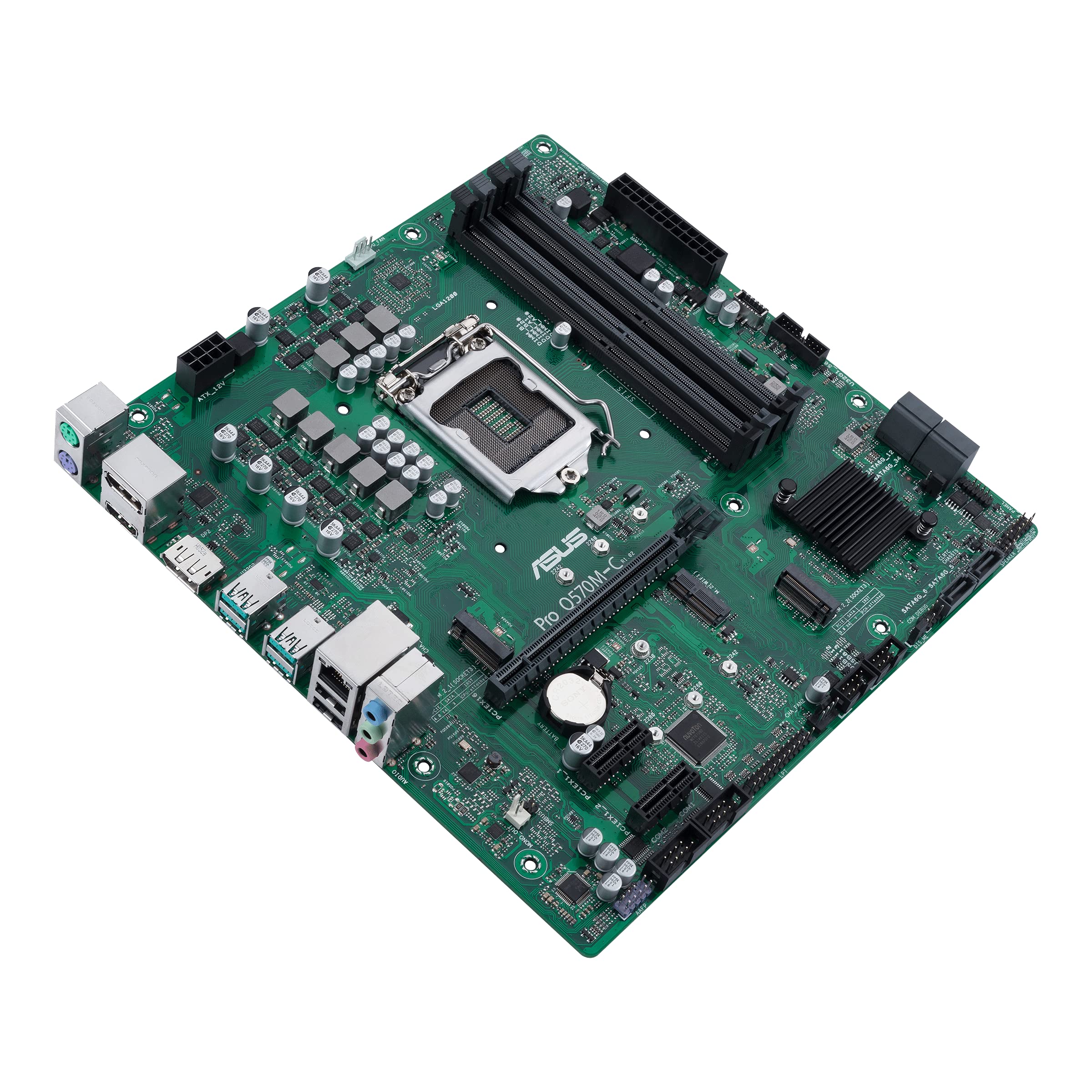 ASUS Pro Q570M-C/CSM LGA1200 (Intel 10th&11th Gen) mATX Commercial Motherboard (PCIe 4.0,1 LAN,Front Panel USB 3.2 Type-C, Intel vPro,2X DP,TPM 2.0 IC,COM debug Header,self-Recovering BIOS,ACCE)