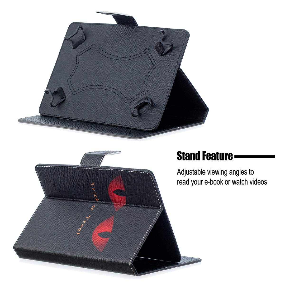 Universal Case for 9-10.5'' Tablet, CozyULF Colorful Wallet Stand Case for iPad 9.7/10.2/10.5, Galaxy Tab 9.6 9.7 10.1 10.4 10.5, Amazon Fire HD 10 Other 9-10.5 inch Models - Trick Or Treat