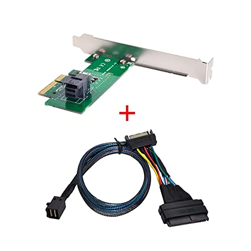 Cablecc PCI-E 3.0 4.0 to SFF-8643 Card Adapter and U.2 U2 SFF-8639 NVME PCIe SSD Cable for Mainboard SSD