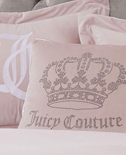 Juicy Couture Polyester Gothic Rhinestone Decorative 1-Piece Indoor/Outdoor Pillow, 1 Count (Pack of 1), Blush
