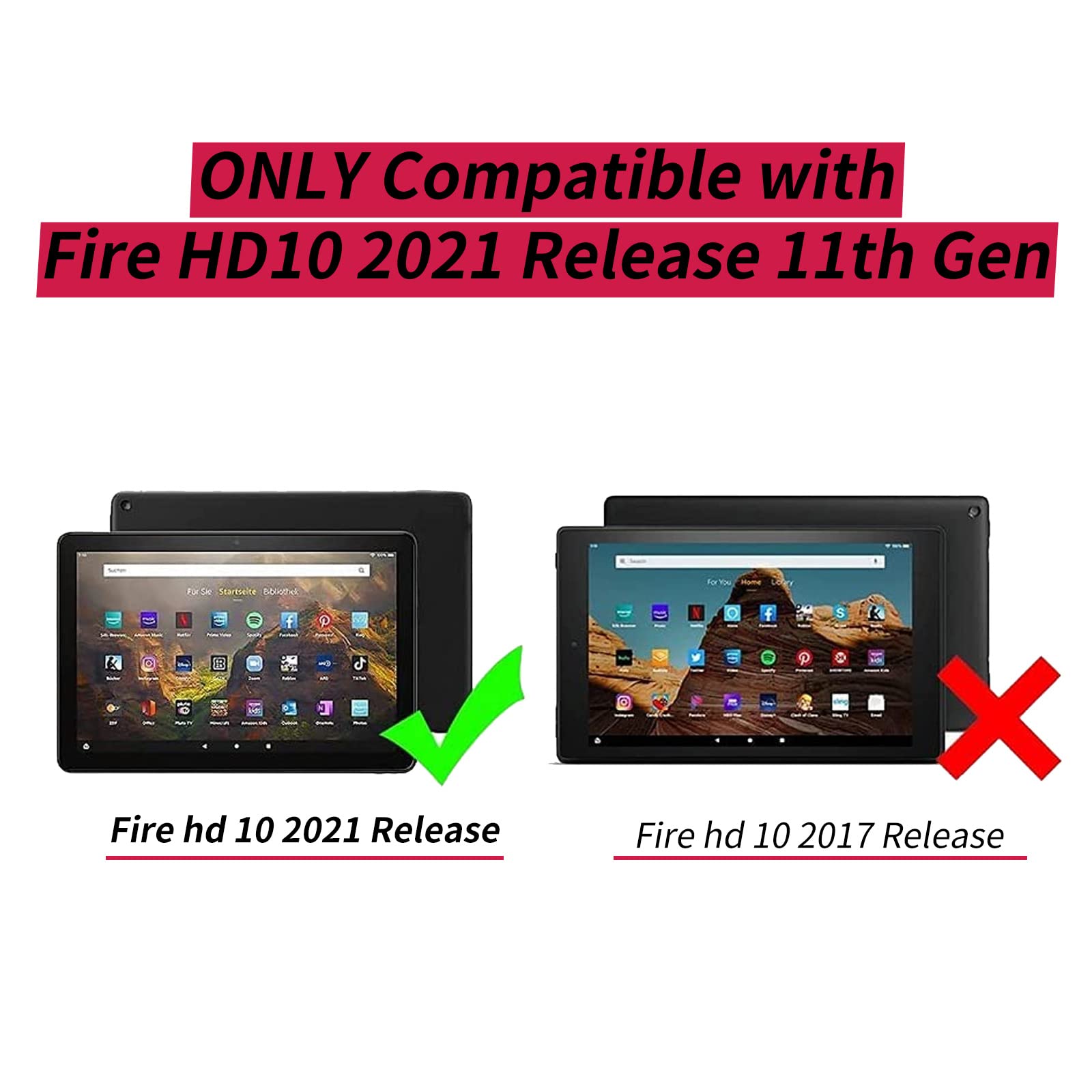 Case for All-New Kindle Fire HD 10 & 10 Plus Tablet 11th/13th Generation 2021/2023 Lightweight Smart Case Adjustable Stand Protective Cover with Auto Wake/Sleep - Vintage Floral Flowers