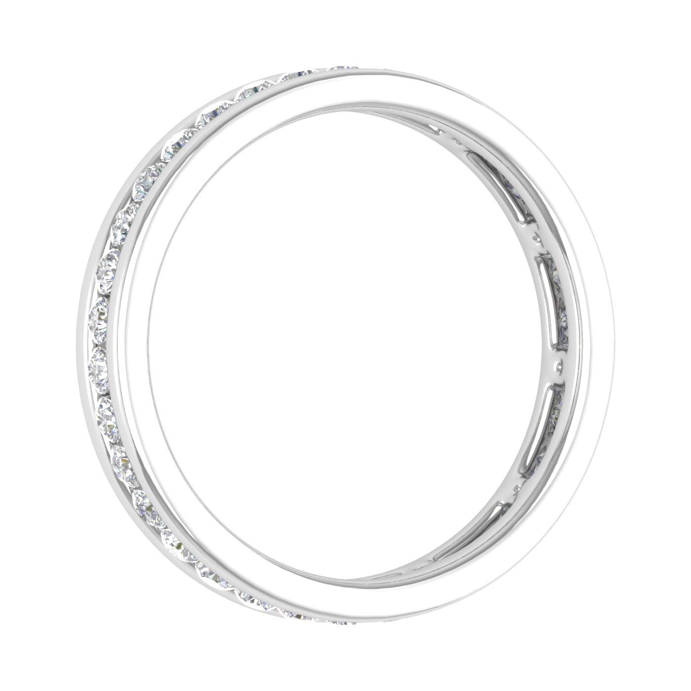 1/2 Carat Channel Set Diamond Wedding Eternity Ring Band in 14K White Gold (Ring Size 6)