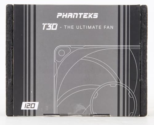 Phanteks (PH-F120T30_BG_3P) T30-120 Fan Triple-Pack, Premium high-Performance Fan, Excellent Sound Quality, 4-pin PWM, Multiple Fan RPM Modes, Black/Grey, 4.72 x 7.36 x 5.98 inches