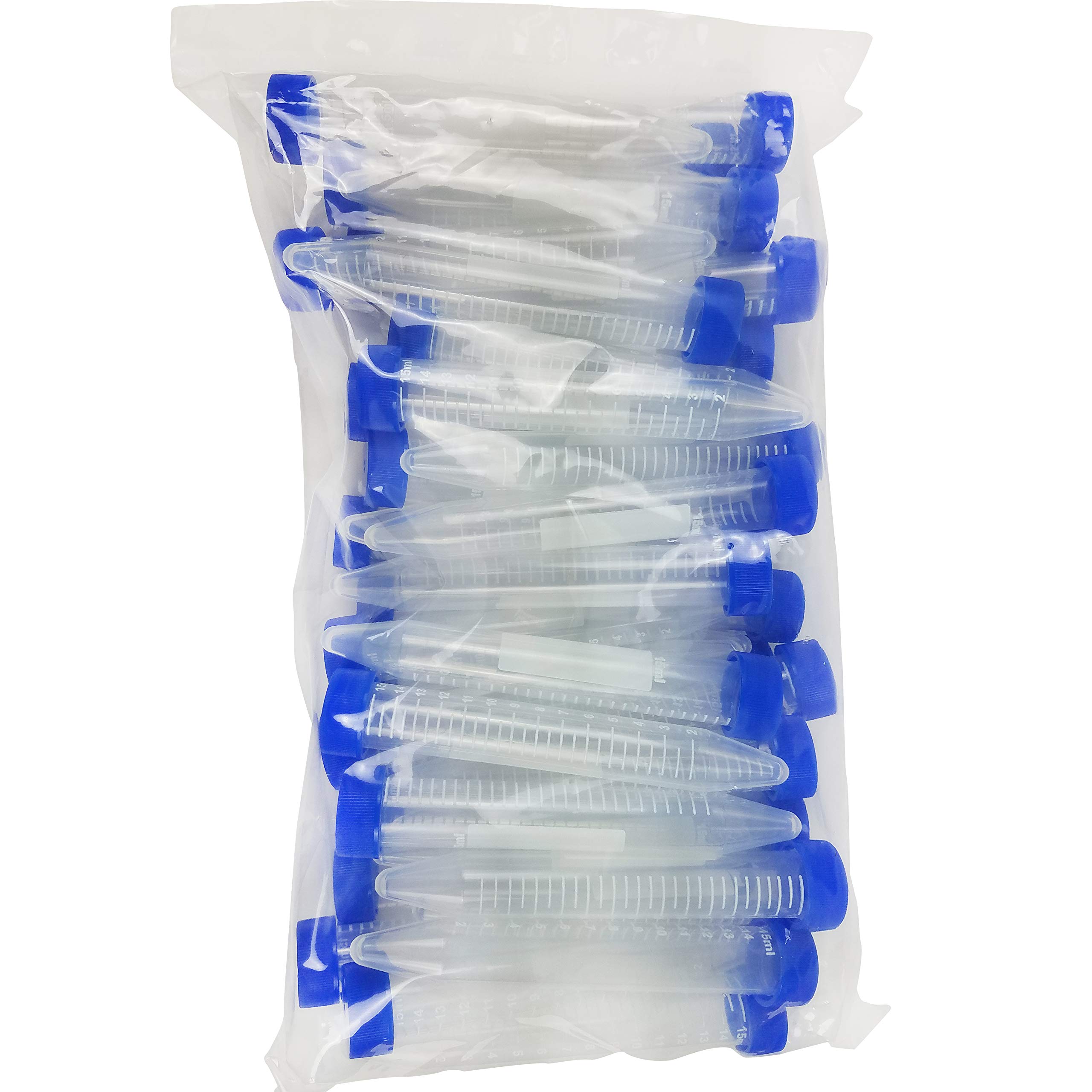 15 ml Conical Centrifuge Tube with Conical Bottom, Leakproof Screw Caps, Sterile, up to 12000xg, Polypropylene (PP) (Pack of 50)