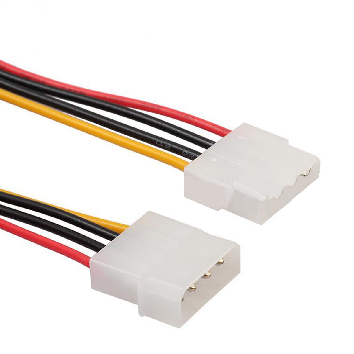 2 Pack Computer Molex 4 Pin Power Supply Extension Cable - Female to Male HDD IDE Computer Fan Internal Power Extension Cable 8 Inch