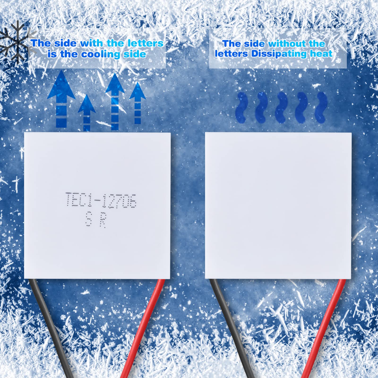 2 Packs TEC1-12706 semiconductor Refrigeration thermoelectric Generator Peltier Cooler Module Kit 40x40x3.7mm(with Thermal Paste>3.17M/K 5g)