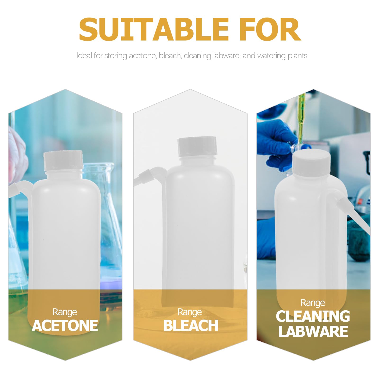 Baluue 4Pcs Wash Bottle, 500ml/16 oz Plastic Bottle Watering Tools, Liquid Storage Container Squeeze Wash Bottle with Narrow Mouth and Lid Chemical Wash Bottle