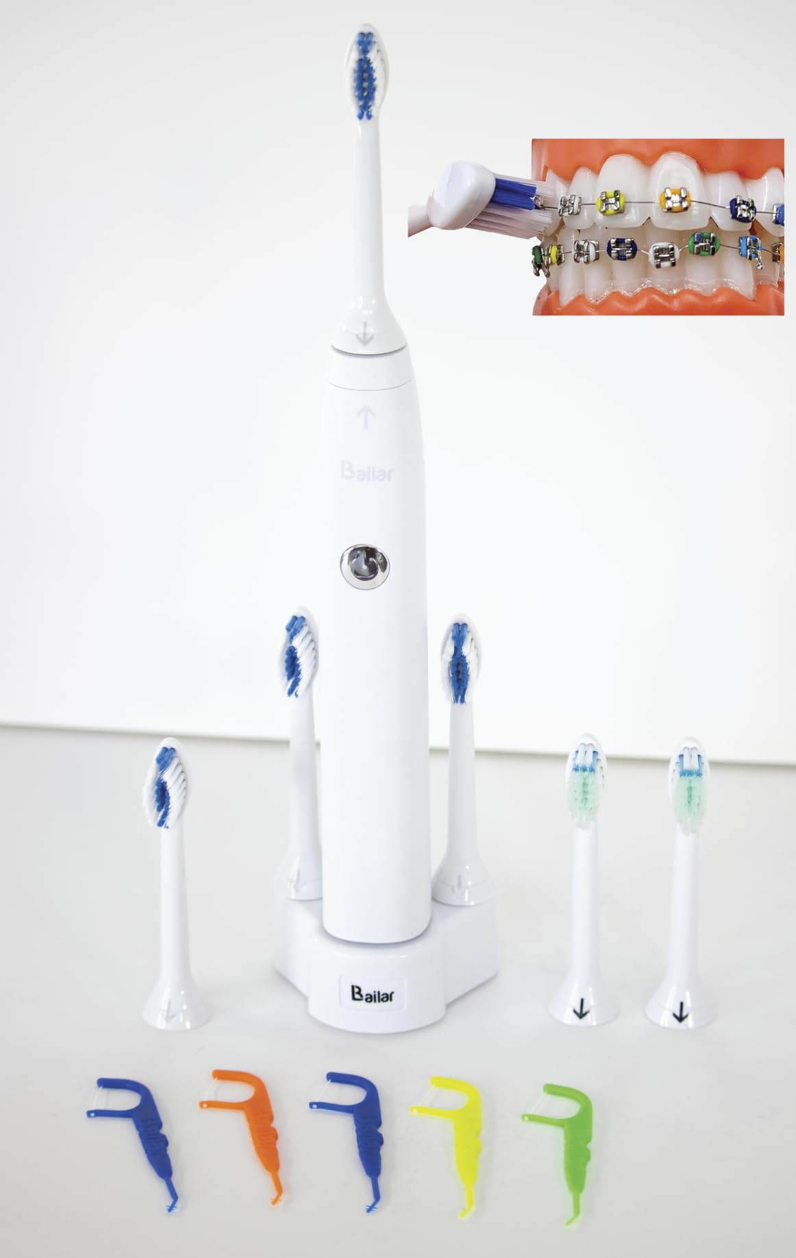 LBailar Braces Toothbrush Rechargeable with 4 Heads Bonus 2 AFTERCARE