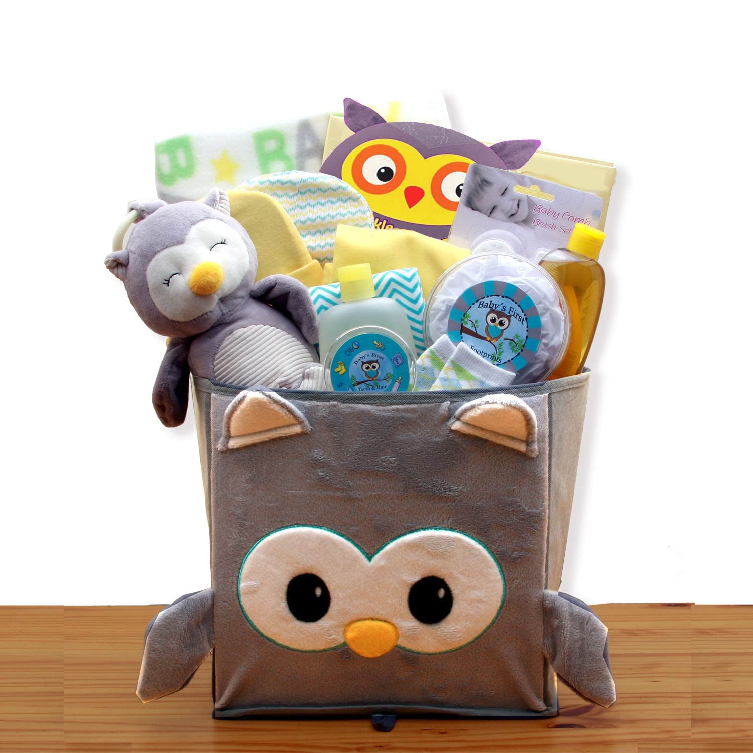 A Little Hoot New Baby Gift Basket - Baby Gift