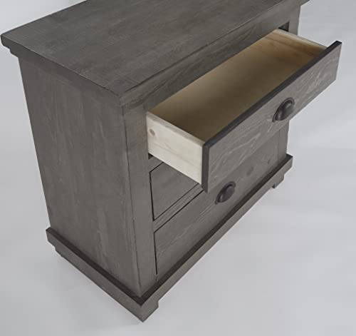 Progressive Furniture Willow Nightstand, Distressed Dark Gray