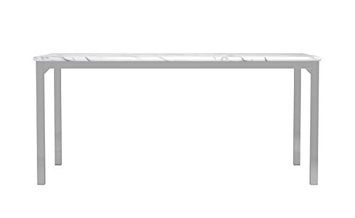 Coaster Furniture Athena Rectangle Marble Top Dining Table Carrara Mable and Chrome 110101