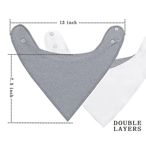 Baby Bibs Bandana Drool Bibs 10 Pack for Infant, Boys, Girls, Unisex 100% Cotton Drooling Bibs Soft and Absorbent (Blue and brown)
