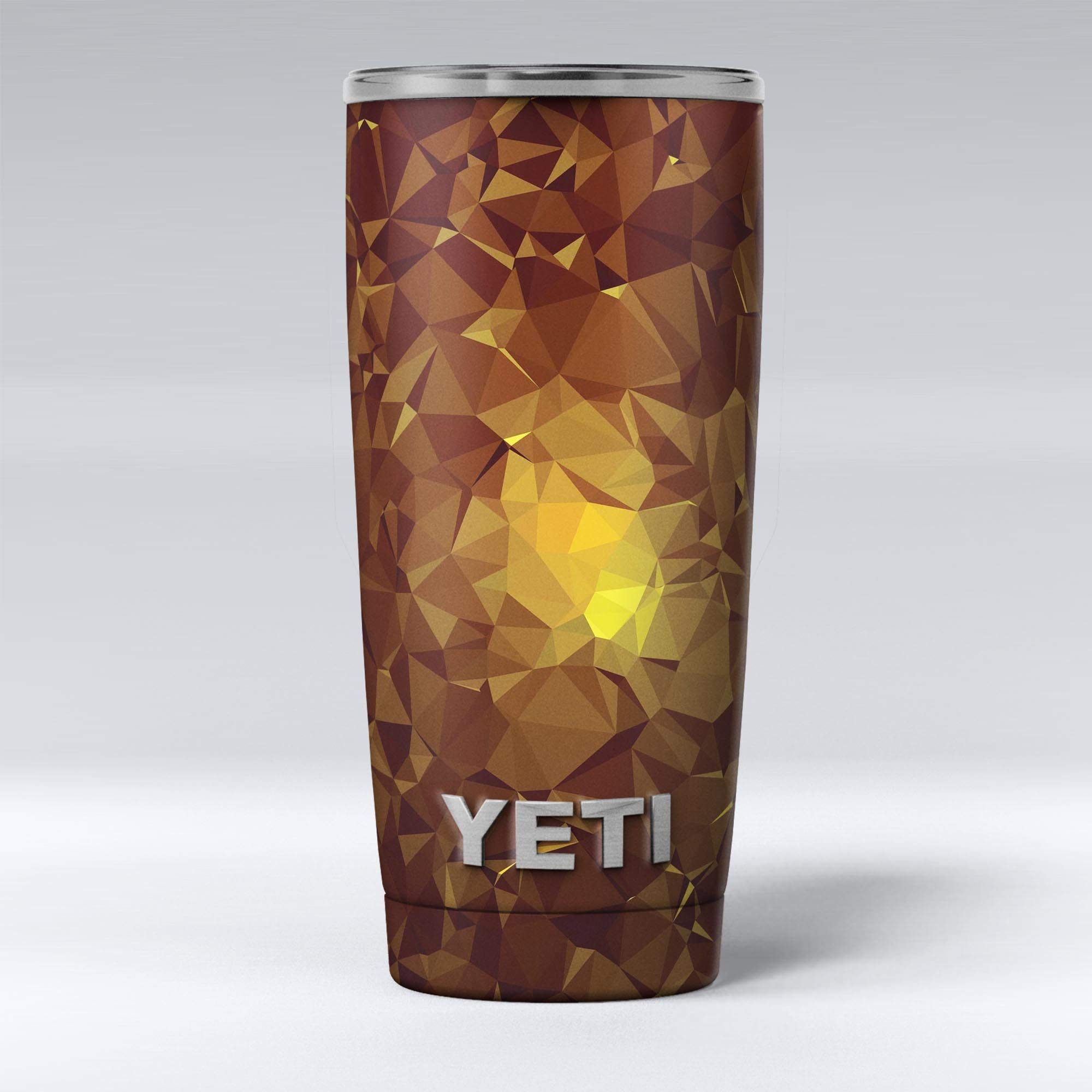 Design Skinz Orange Geometric V16 - Skin Decal Vinyl Wrap Kit Compatible with The Yeti Rambler Cooler Tumbler Cups