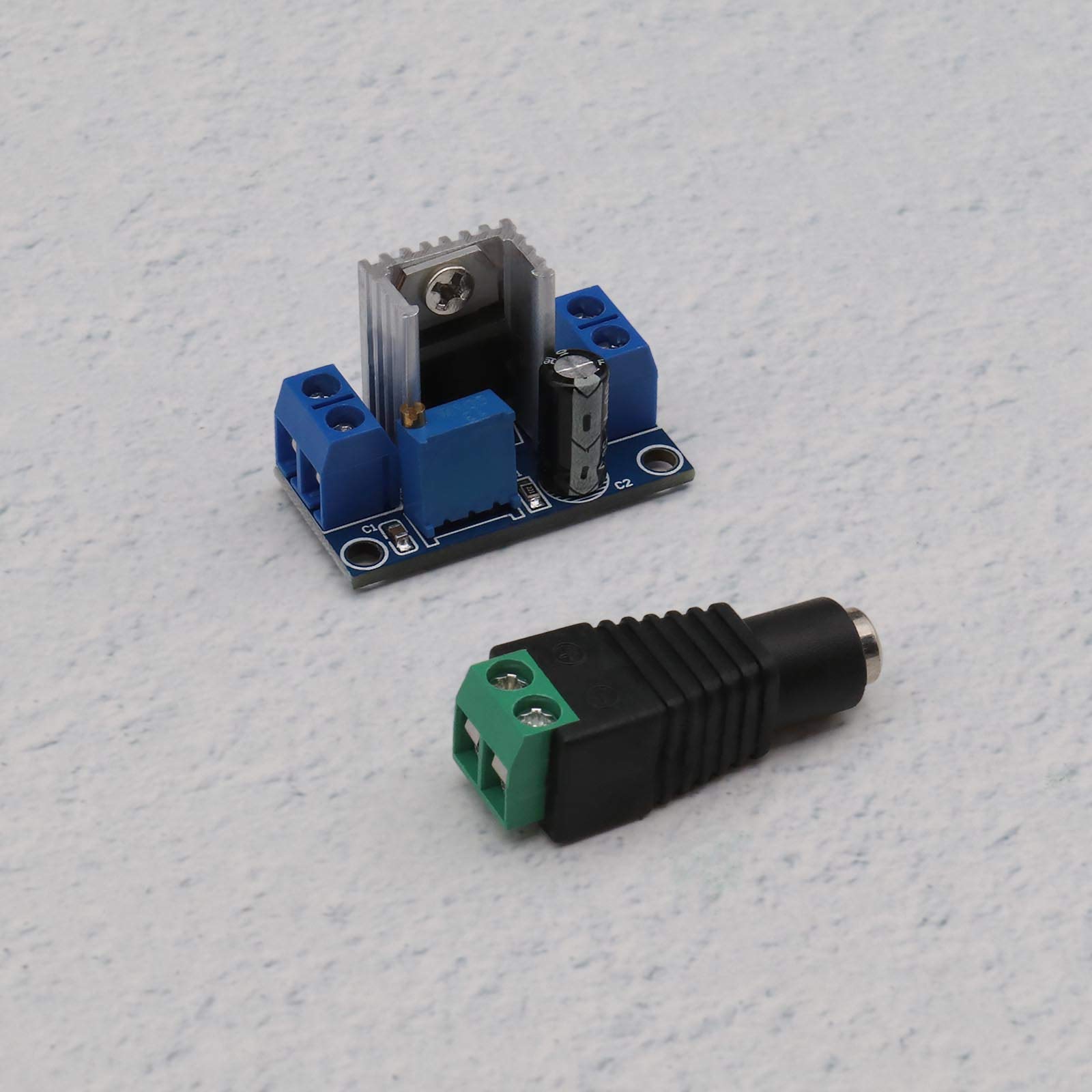 LM317 DC-DC Buck Converter Adjustable Regulator Power Supply Modules with Female Male DC Connector 8Pcs