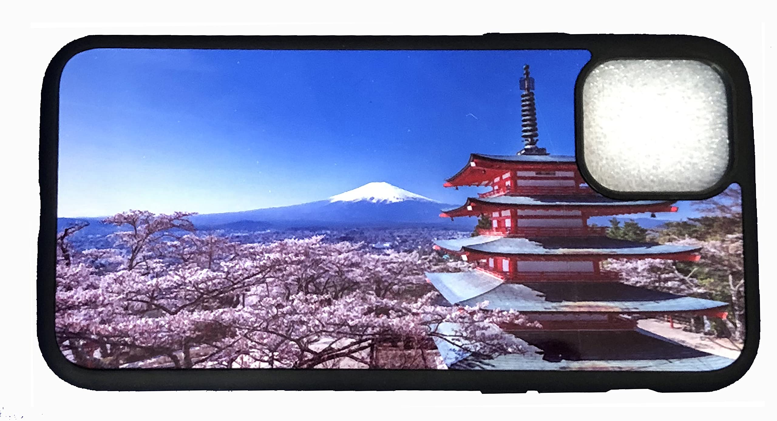 Glow Co, Ltd. 452-1-01 iPhone 11 Original Case, Fuji and Temple with Tempered Glass & Stylus