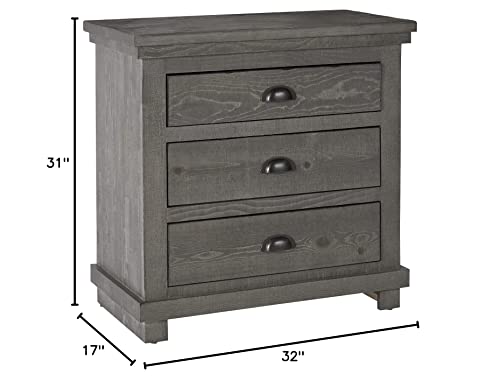 Progressive Furniture Willow Nightstand, Distressed Dark Gray