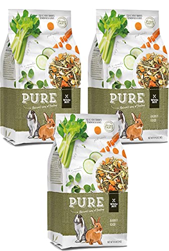 Witte Molen Pure Rabbit Food Seed Mixture Carrot & Celery Dry Food, 4.4 lbs, (Mini Rex, Lionhead Rabbit, English Lop, Dutch Rabbit) (3 Pack Pure Rabbit Food Seed, Carrot & Celery)