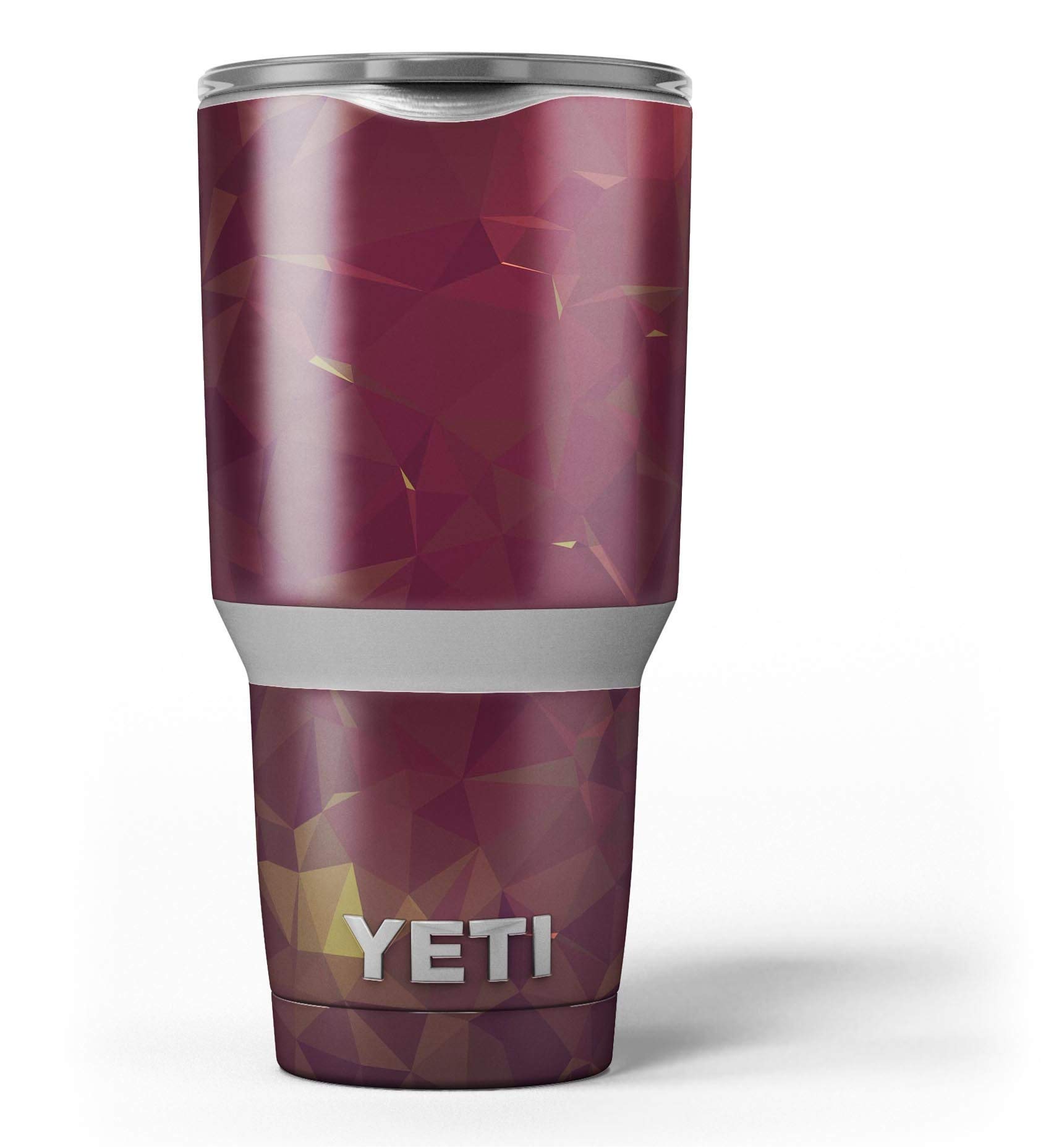 Design Skinz Red Geometric V13 - Skin Decal Vinyl Wrap Kit Compatible with The Yeti Rambler Cooler Tumbler Cups