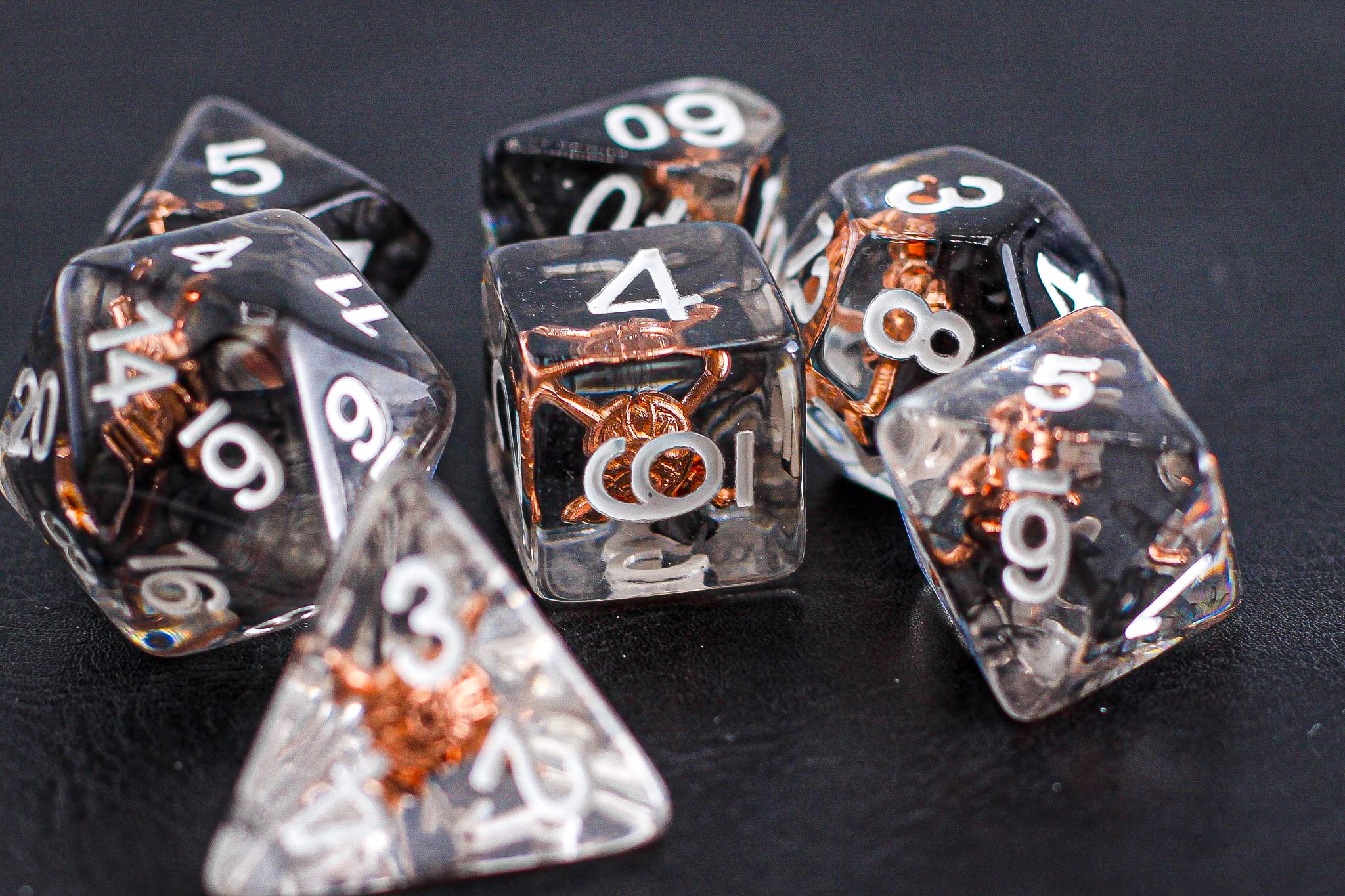 3DEGOS Black Rogue Pirate DND Dice Set for Dungeons and Dragons Gifts, D&D, D and D, Pathfinder, Accessories, D20, Polyhedral, Resin Dice, Metal, Dice Tray, Tower, Bag, Box