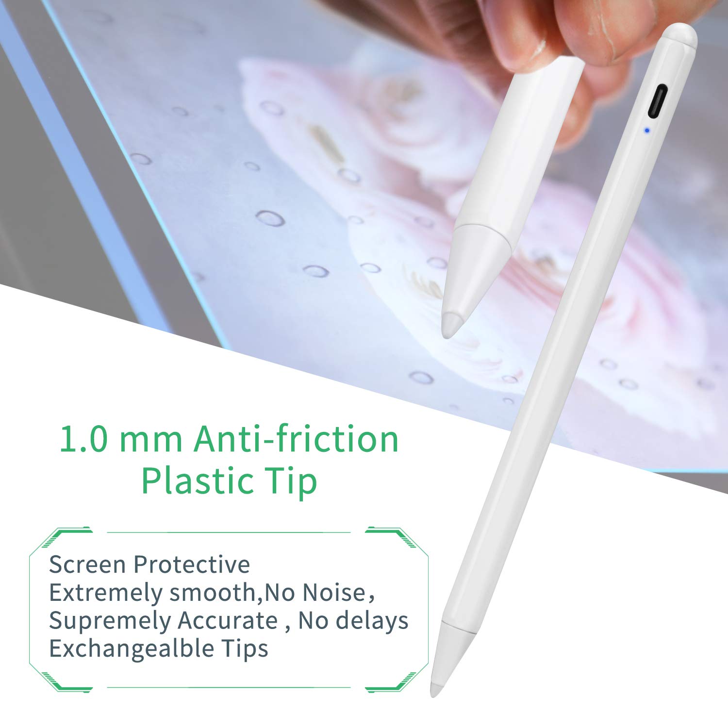 2024 iPad Pen,EDIVIA for Apple iPad Pencil with Quick Charge and Palm Rejection Stylus for iPad Pro M4, iPad Air M2,iPad 10th 9th 8th Generation,iPad Mini 6th Generation,iPad Pro 11/12.9 Inch,White