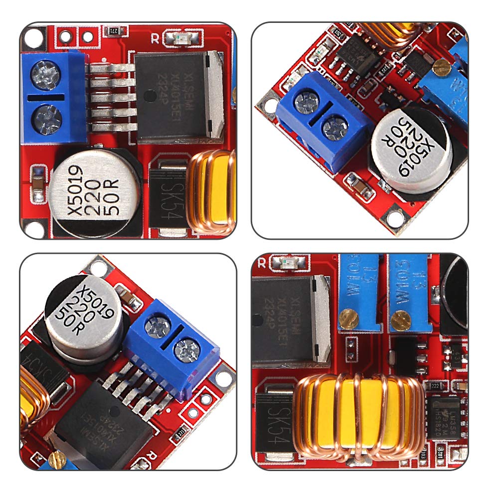 4 Pack 5A DC-DC Adjustable Buck Converter, MELIFE XL4015 4-38V to 1.25-36V Step Down Power Supply Voltage Regulator Power Module