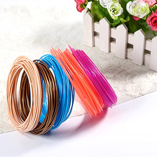 10 Colors 1.75mm PCL 3D Printer Filament Refills Low Heating for 3D Printer Pen 16.4ft Per Color