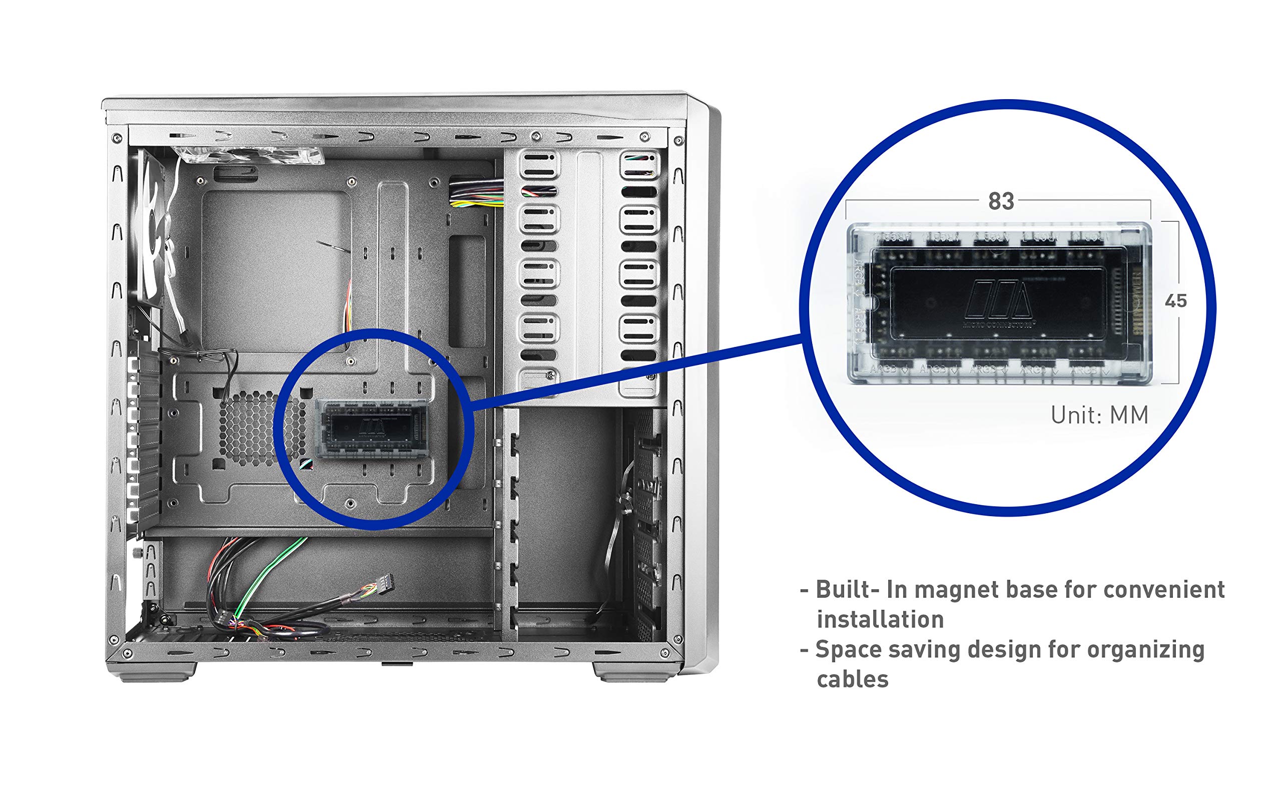 MICRO CONNECTORS 11-Port ARGB Splitter Hub for Fan and Light (S08-12ARGB)
