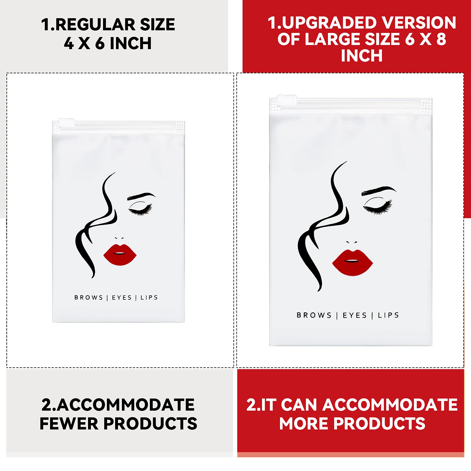 Shappy 50 Pieces Eyebrow Microblading Aftercare Bags Empty Eyelash Bag Lash Aftercare Bags Lipstick Travel Pouch Mini Cosmetic Bags for Eyelash Lipstick Makeup Tools (6 x 8 Inch)