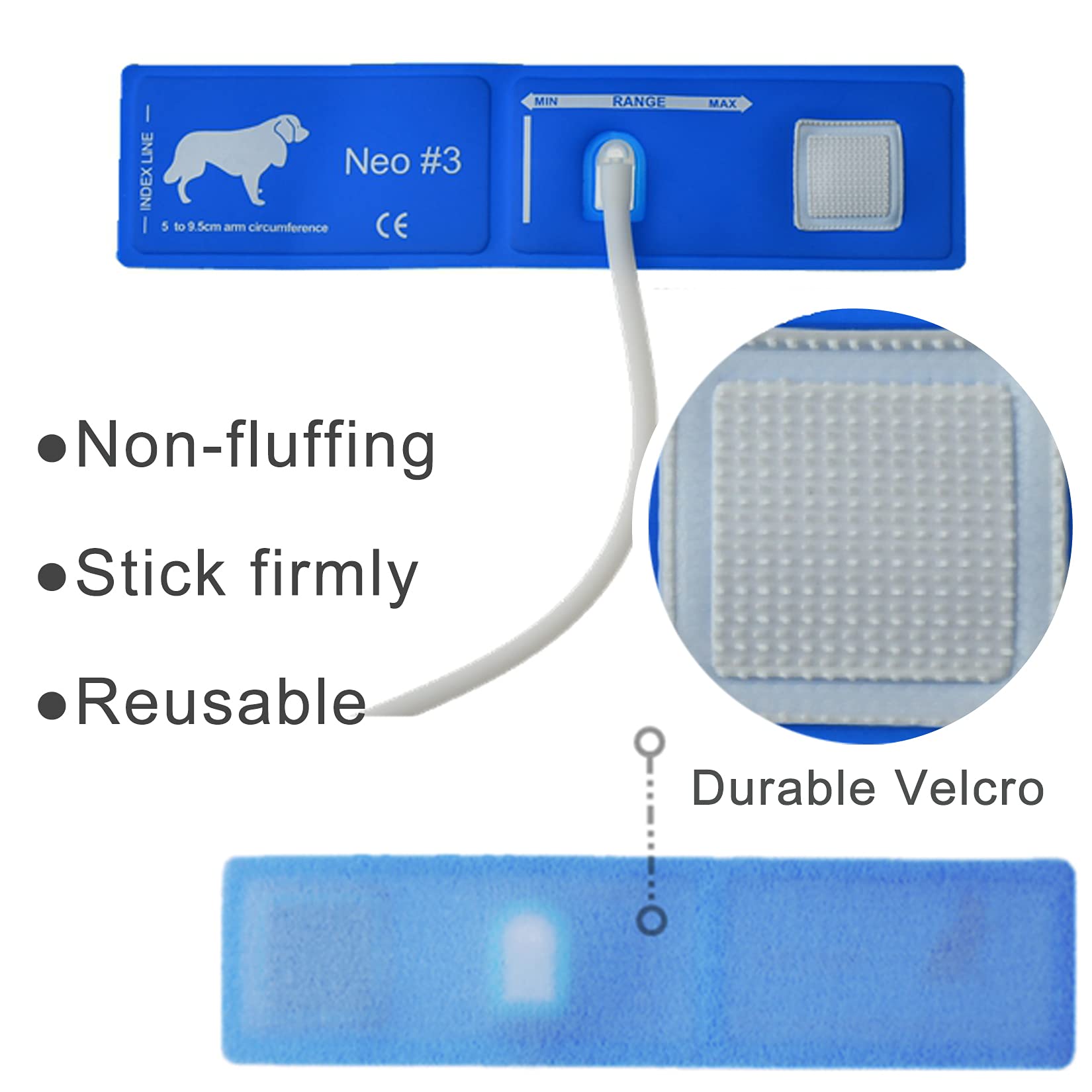 2 Pcs Veterinary Dedicated Dog Blood Pressure Cuffs Reusable Pet Sphygmomanometer Cuff Accessories - Animal Monitor Cuff Set with 2 Kinds of Interfaces (Dog)