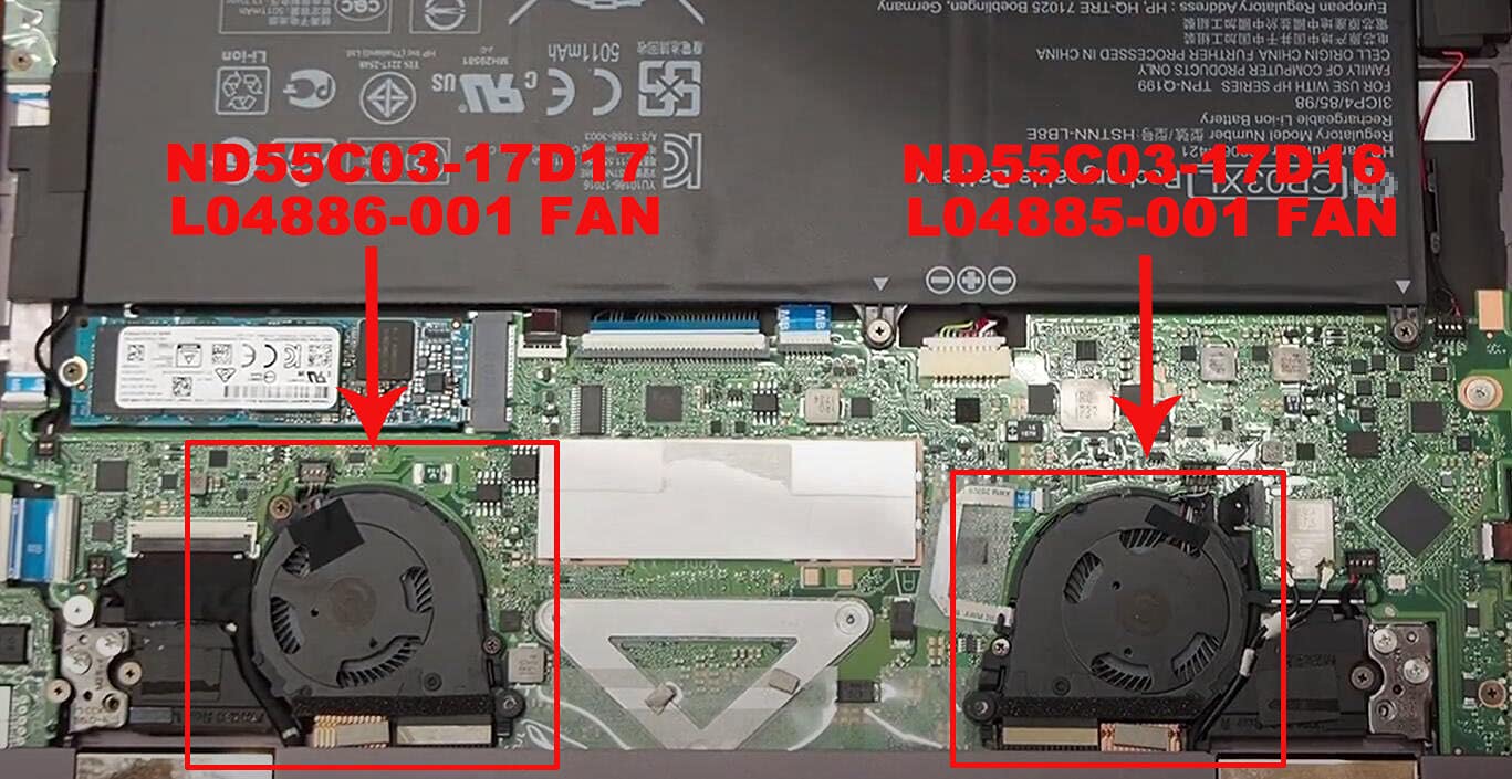 Replacement TRADOCK Left & Right CPU Cooling Fan L04886-001 L04885-001 for HP Spectre X360 13-AE 13T-AE000 13-AE000 ND55C03-17D17 ND55C03-17D16