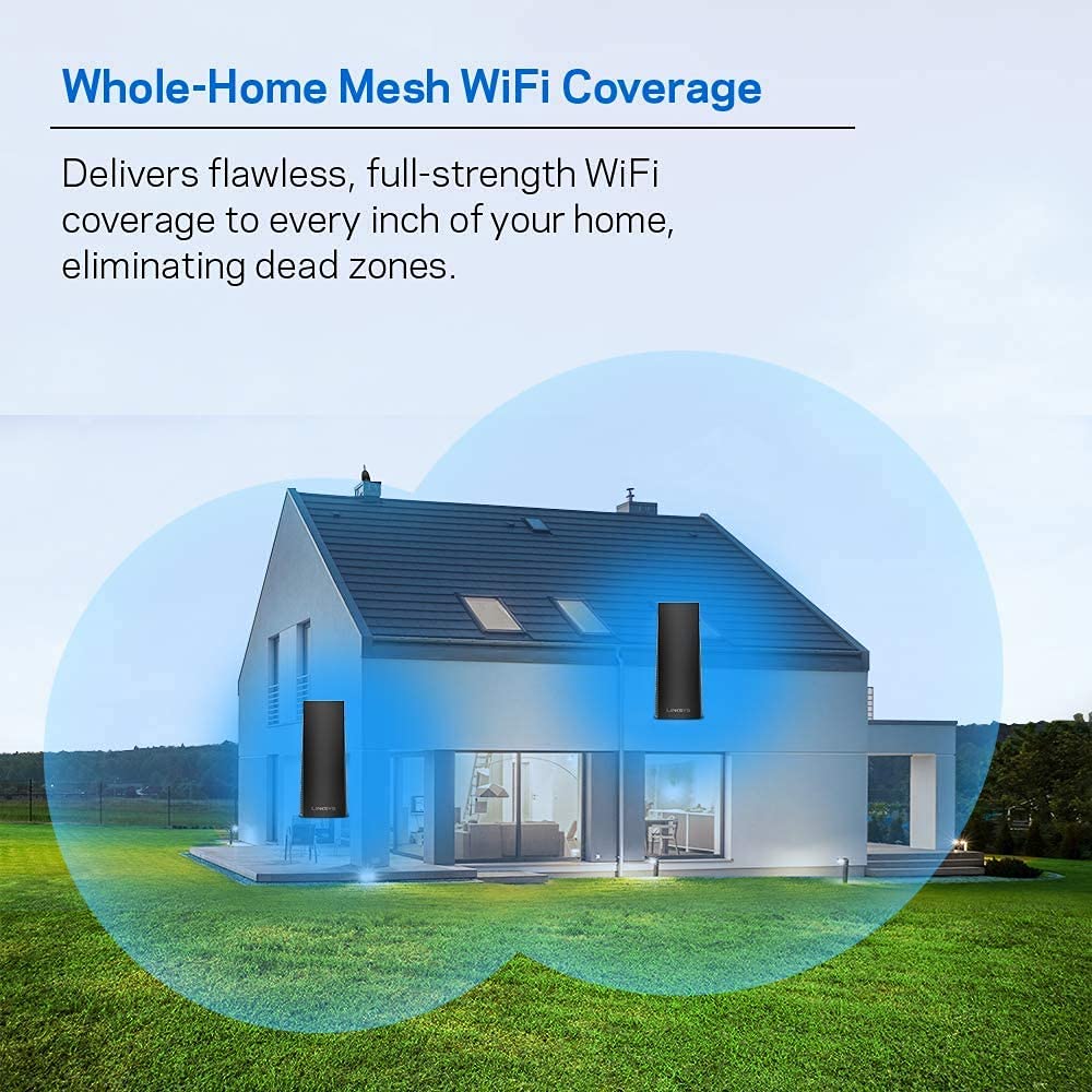 Linksys Velop Intelligent Mesh WiFi System Tri-Band, 1-Pack Black (AC2200)
