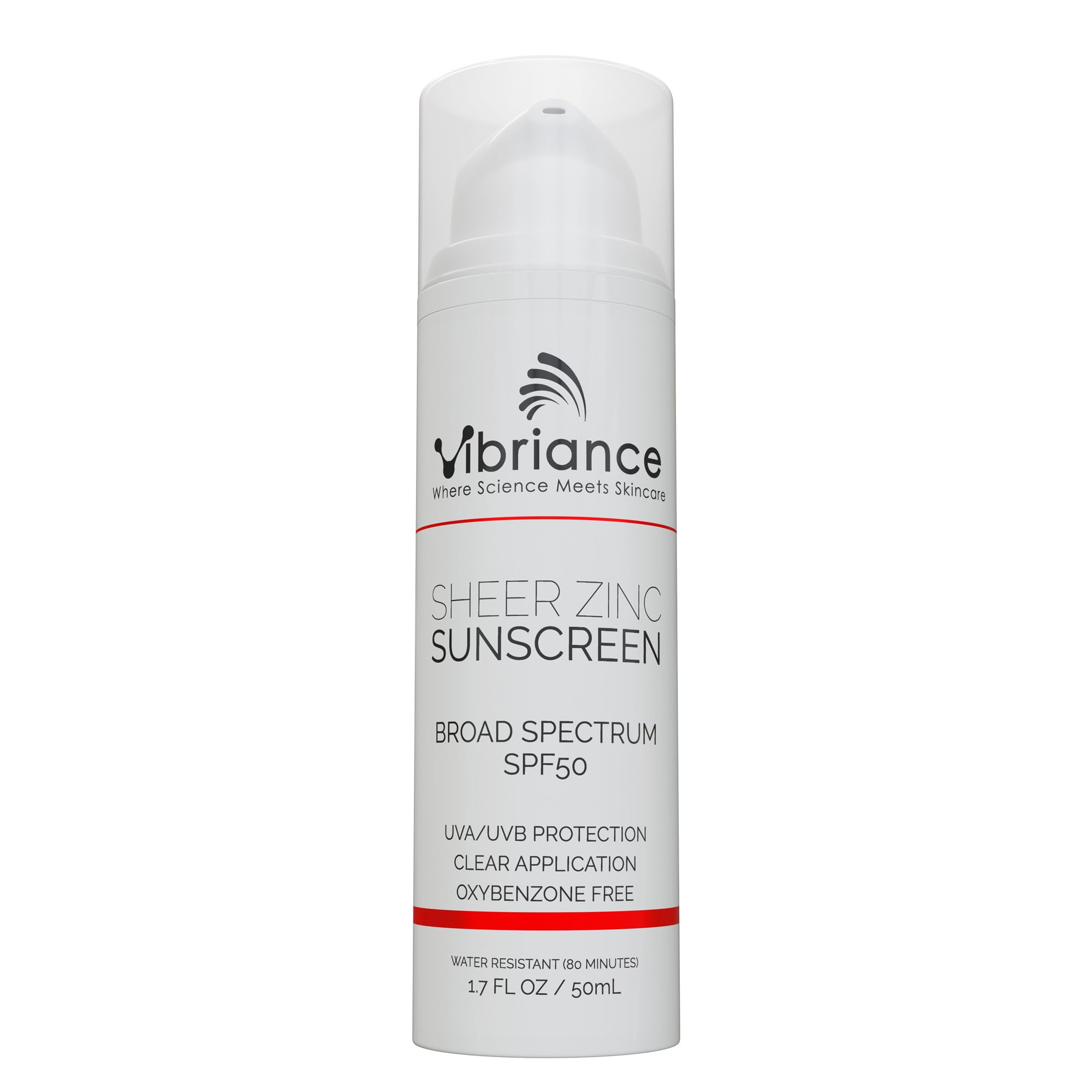 Vibriance Sheer Zinc Oxide Face Sunscreen, 1.7 fl oz - Broad Spectrum SPF 50 Tinted Moisturizer - Sensitive Skin Friendly