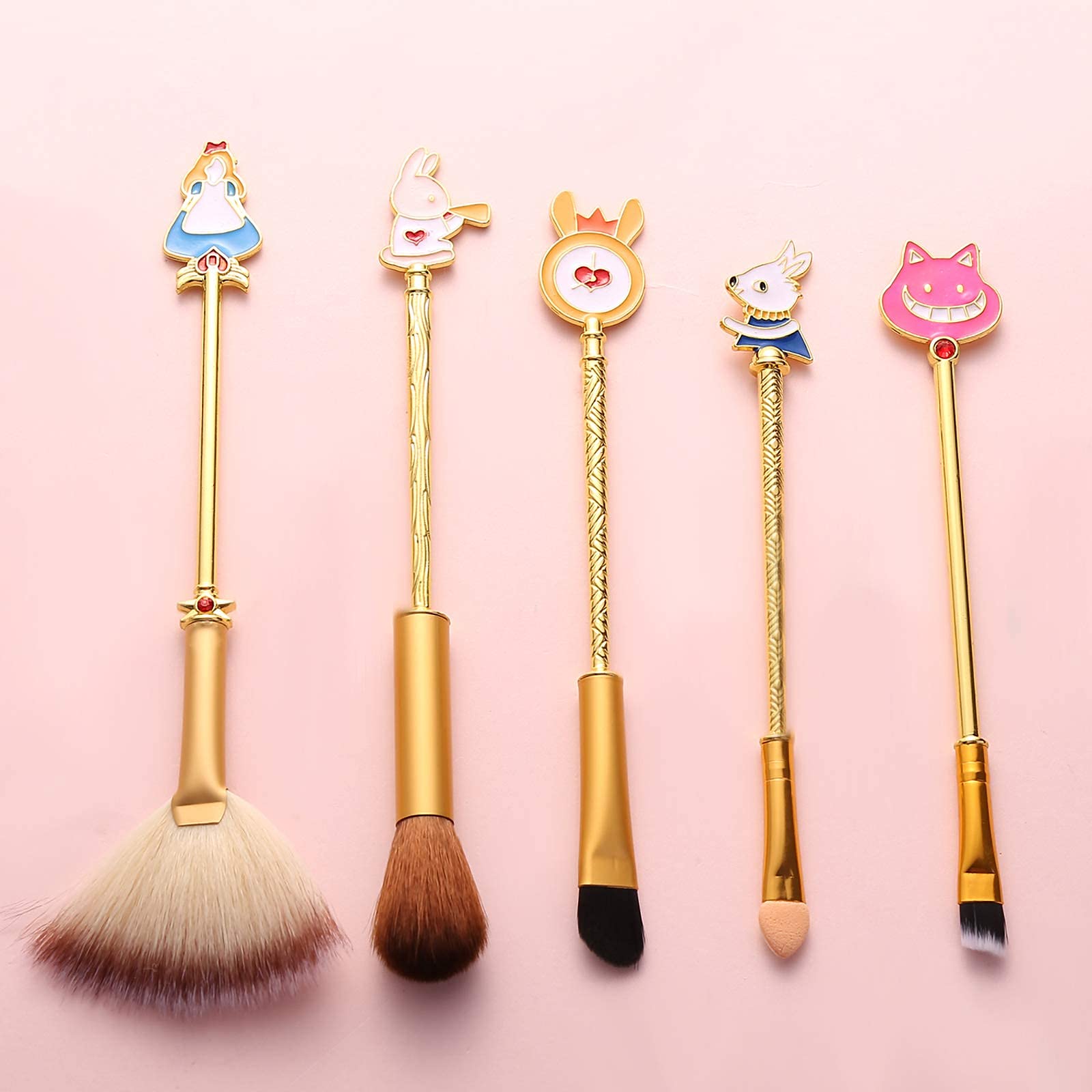 Anime Alice in Wonderland Makeup Brushes Set Foundation Blending Powder Eye Shadow Contour Concealer Blush Cosmetic Fairy Makeup Brush Tools