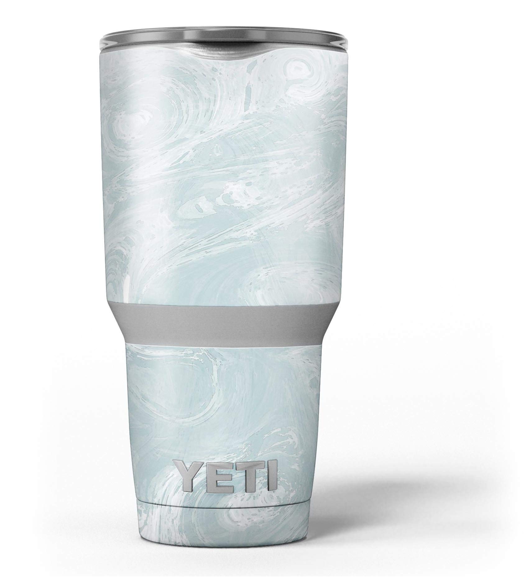 Design Skinz Blue Slate Marble Surface V1 - Skin Decal Vinyl Wrap Kit Compatible with The Yeti Rambler Cooler Tumbler Cups
