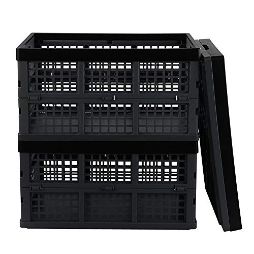 AnnkkyUS 3-Pack Collapsible Storage Crate Bins, 30 Liter Foldable Plastic Crates