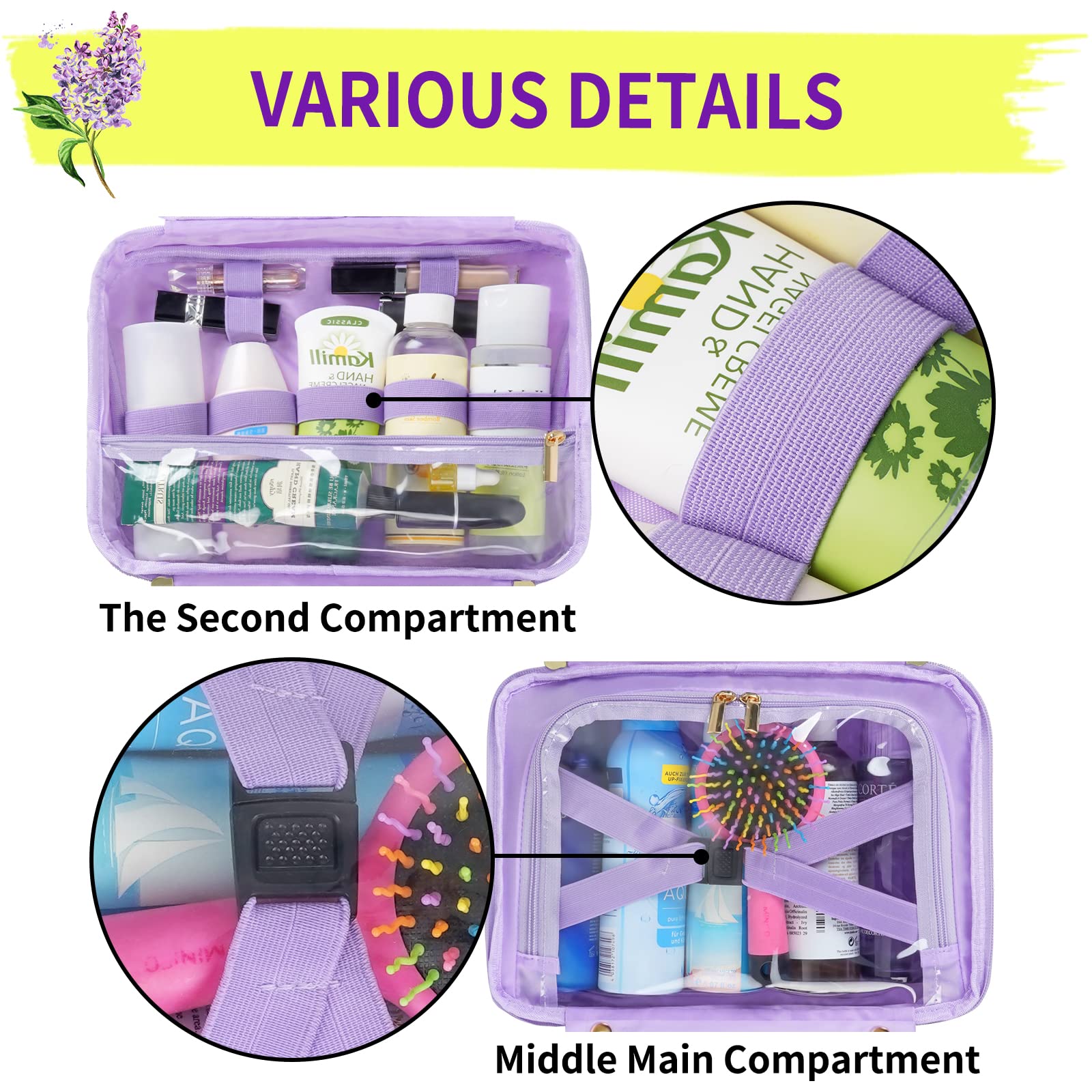 MATEIN Travel Makeup Bag, Hanging Toiletry Bag for Women