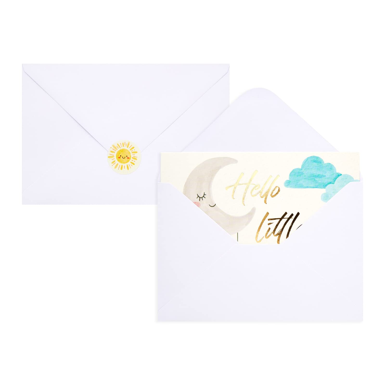 Pipilo Press 24 Sets Unisex Baby Shower Cards with Envelopes and Sticker Seals, 6 Designs for Girl or Boy (4 x 6 In)