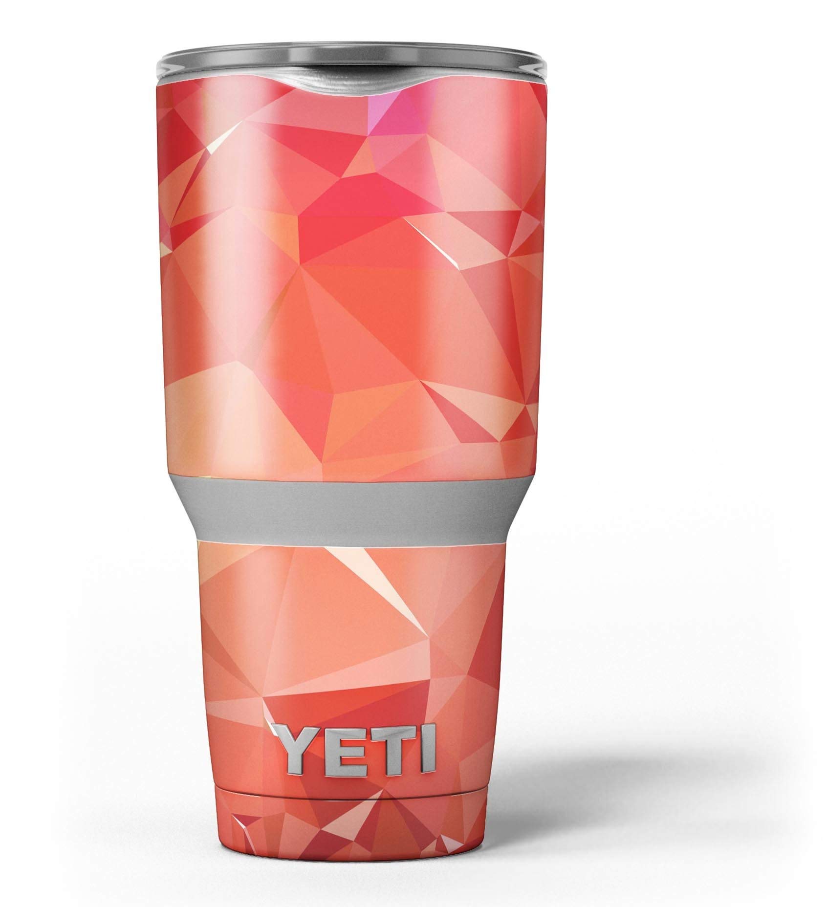 Design Skinz Orange Geometric V17 - Skin Decal Vinyl Wrap Kit Compatible with The Yeti Rambler Cooler Tumbler Cups