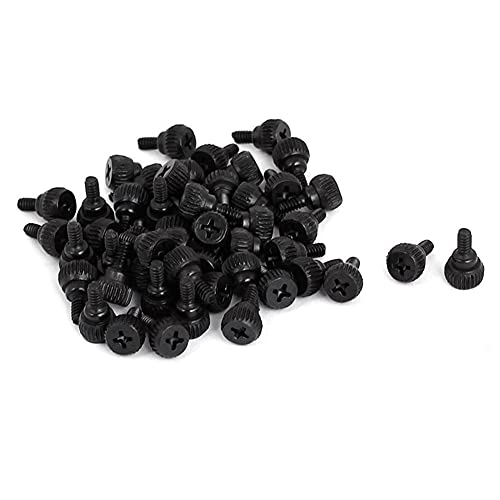 Thumb Screw 50 Pcs Black Knurled Thumb Screws PC Computer Case Thumbscrews M3.5 Thumb Screws Knurled Head Threaded (Color : Black)