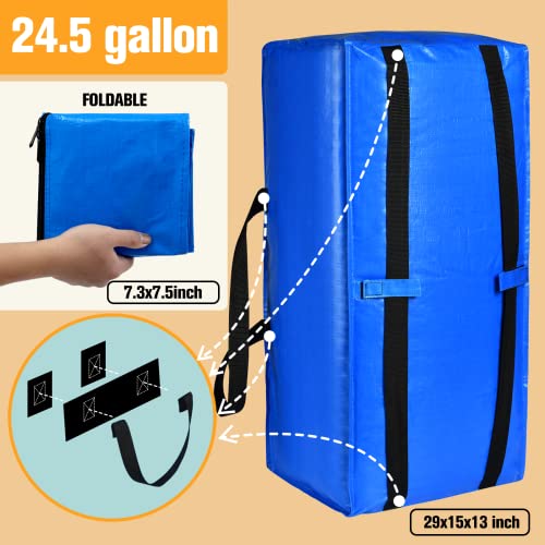 Moving Bags, Large Heavy Duty Moving Boxes for Space Saving Moving Storage, Moving Supplies, Totes for Storage with Backpack Handles Zipper(8 Pack)