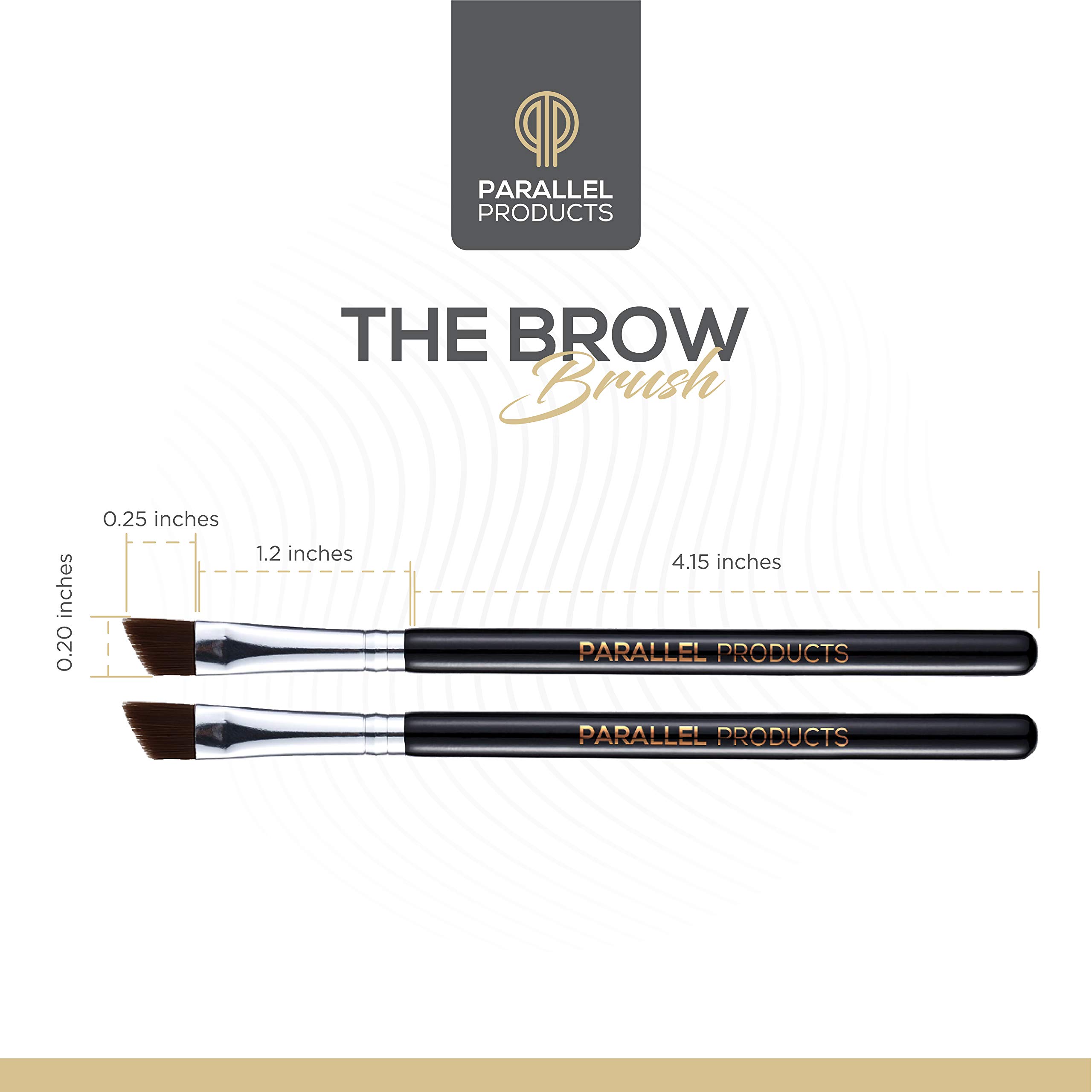 Parallel Products - The BROW Brush - (2 Pack) Premium Angled Eyebrow Brush for Powder, Henna, Cream, Tint, Makeup, Gel, Lamination and Wax