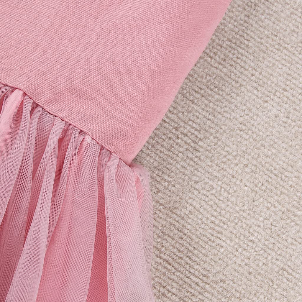 Baby Girls Tutu Dress Sleeveless Infant Toddler Sundress Tulle Bubble Solid Color (Pink, 4-5T)